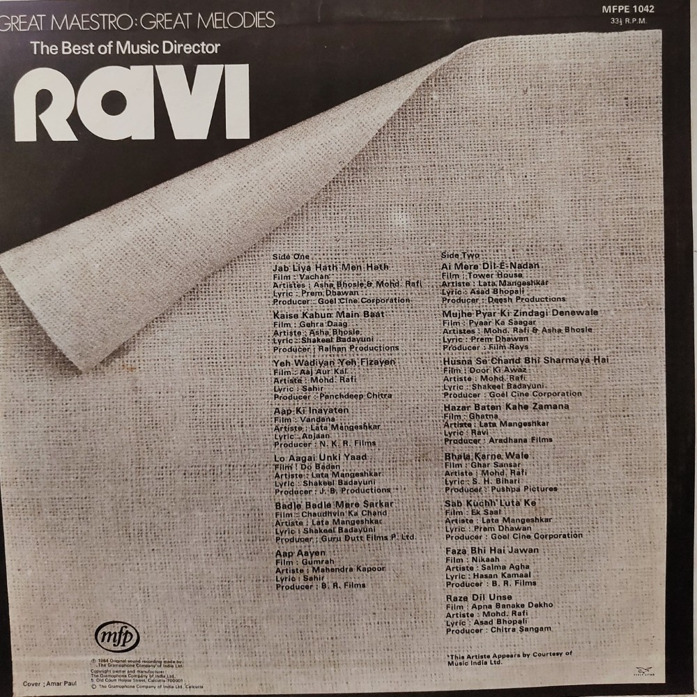 The Best of Music Director Ravi – Vinyl World